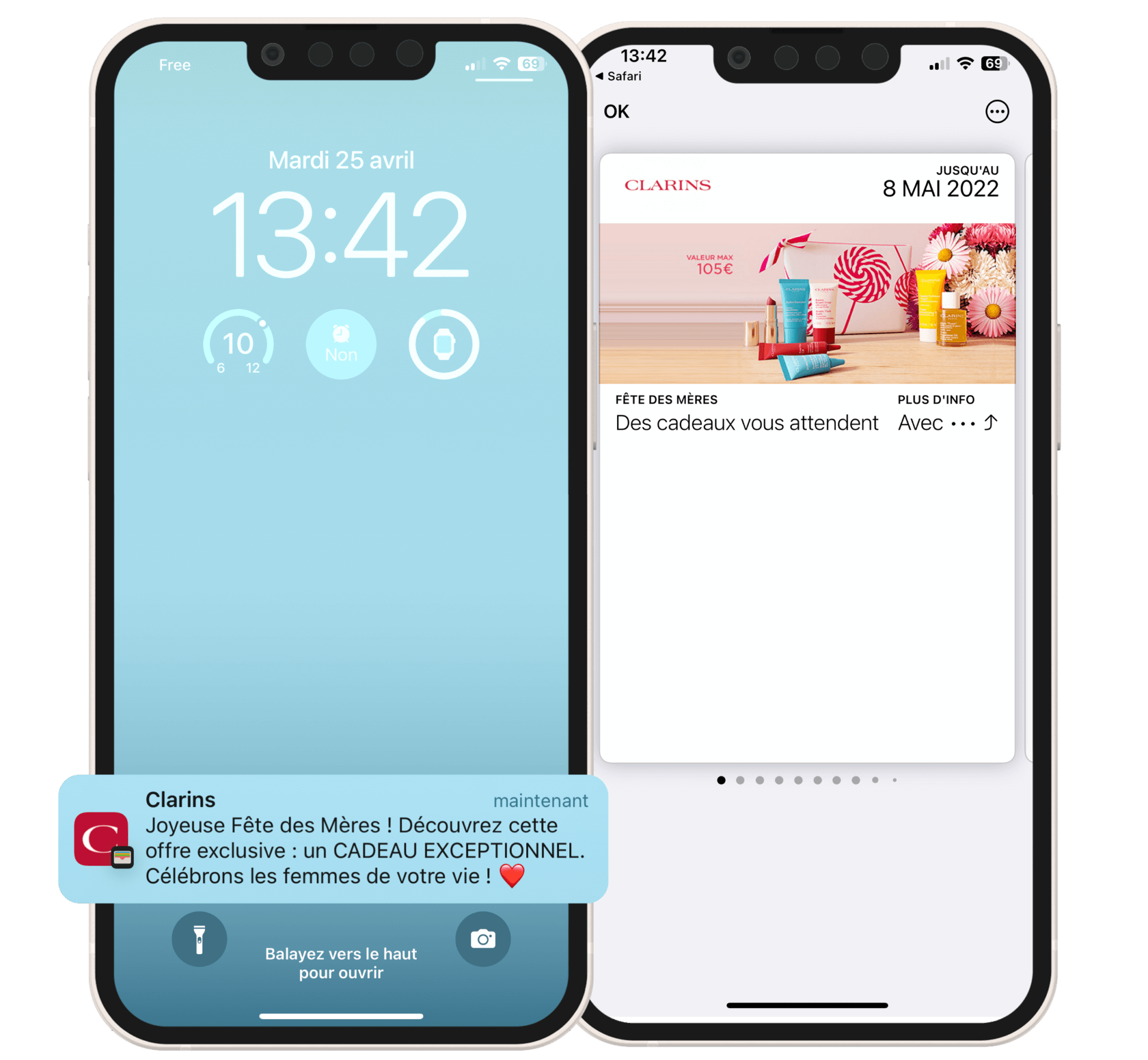 Quelques exemples de campagnes wallet à l'occasion de la fête des mères ...